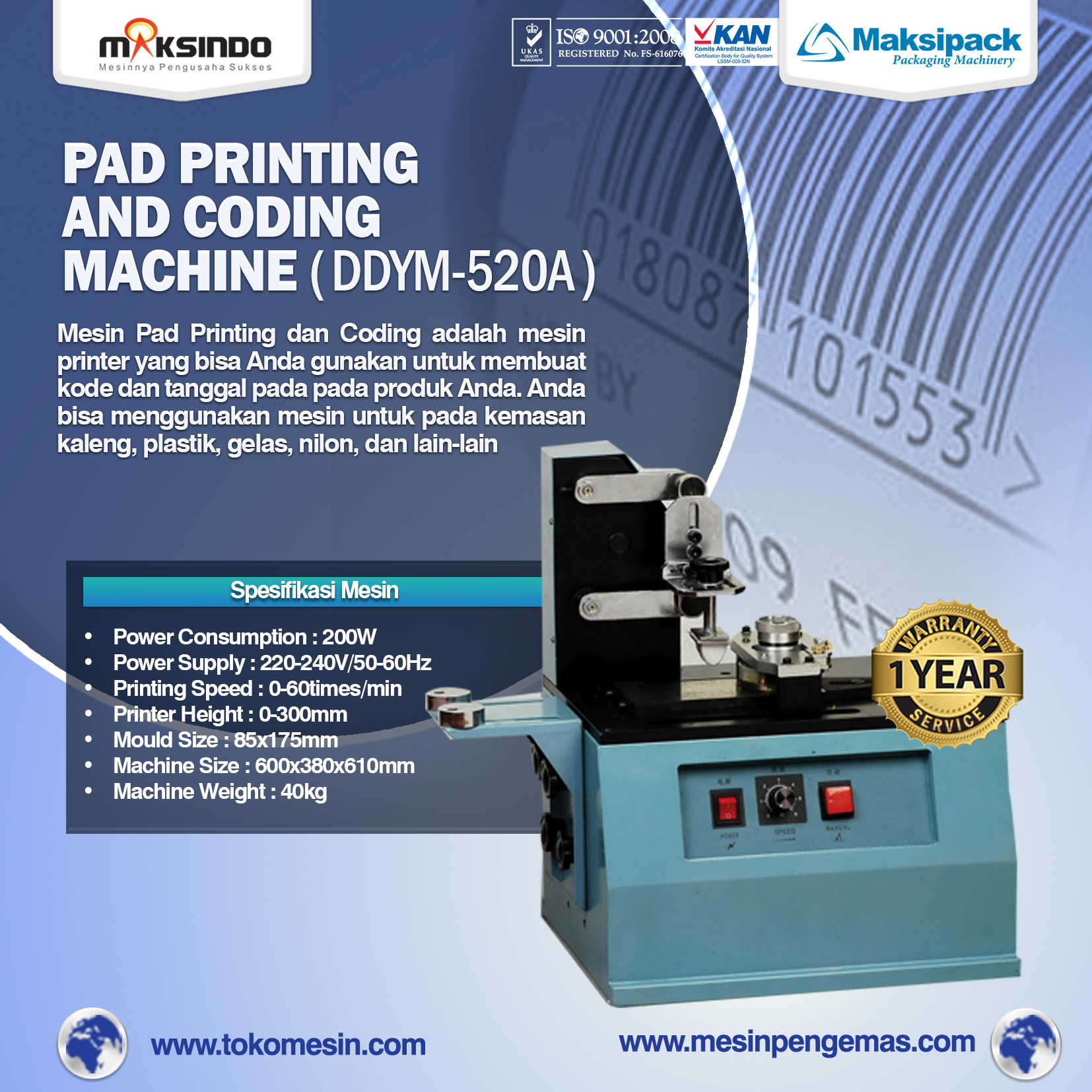 Jual Mesin Pad Printing Kode Kedaluwarsa (Coding Machine) di Pekanbaru ...